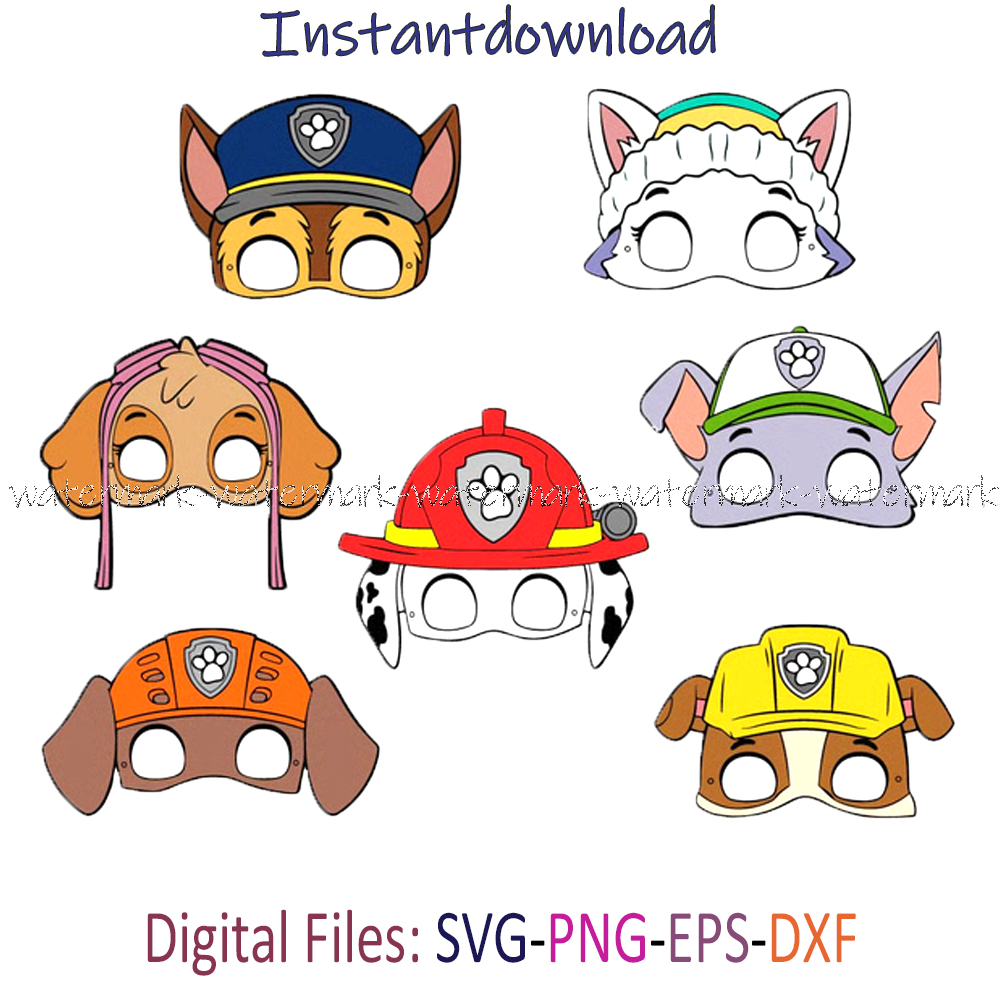 Paw Patrol Masks SVG, Paw Patrol SVG Birthday, Paw Patrol PN | Inspire ...