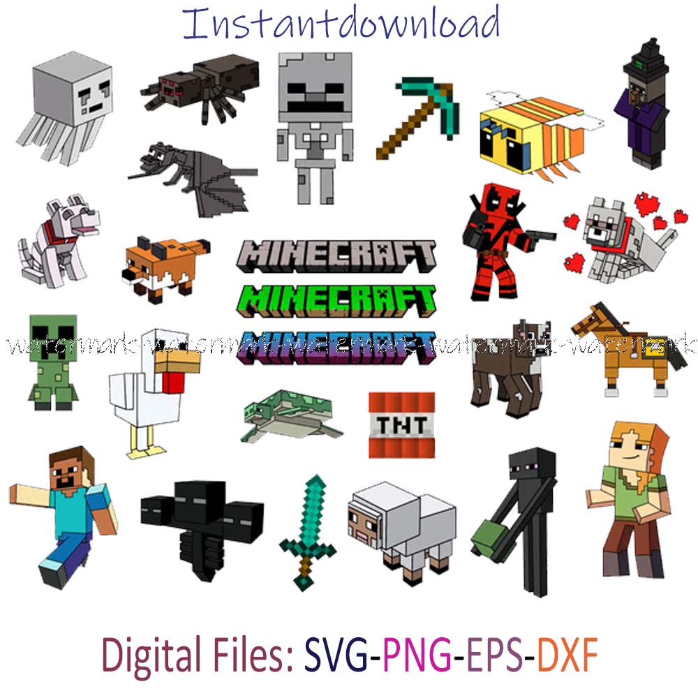 Minecraft Bundle SVG, Minecraft birthday svg, Minecraft part - Inspire ...