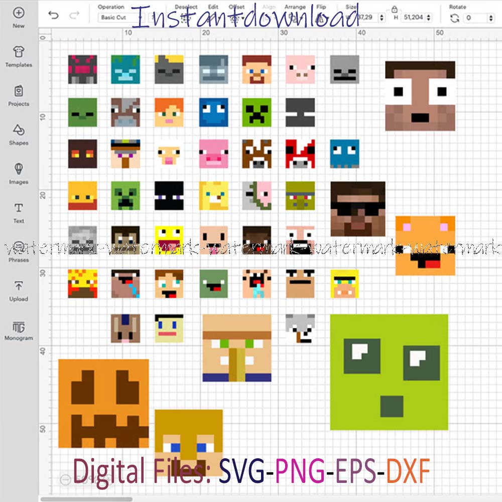 Minecraft Topper Bundle SVG, Minecraft Faces svg, Minecraft | Inspire Uplift