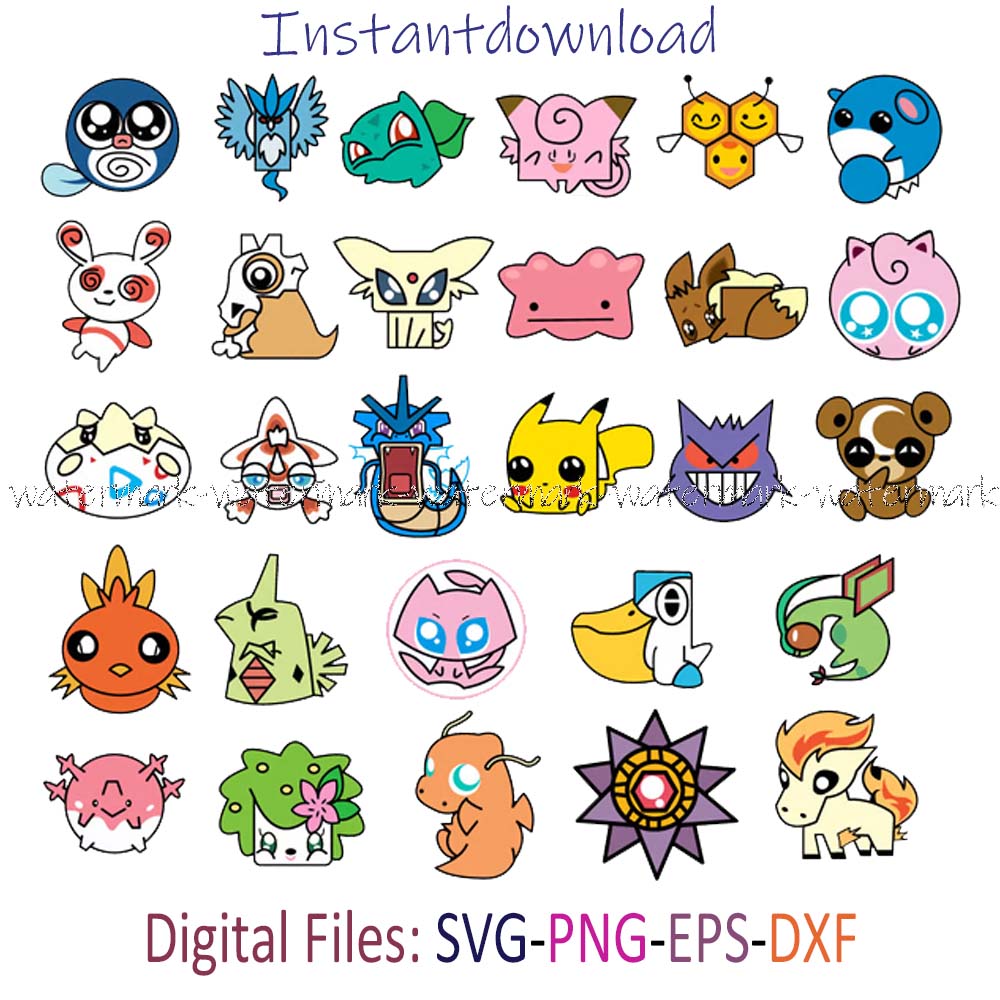 Pokemon Bundle Layered SVG, Pokemon Cricut file, Cut files, | Inspire ...