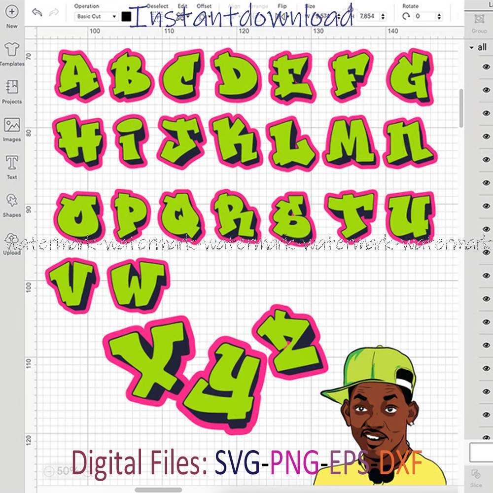 Fresh Prince Layred SVG Font, Graffiti Alphabet SVG, Cricut | Inspire ...