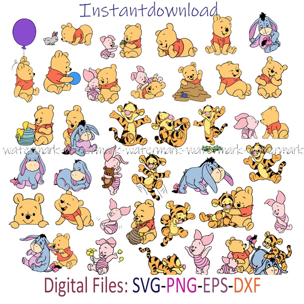 Winnie the Pooh Bundle SVG, Baby Pooh SVG, pooh svg, Piglet | Inspire ...