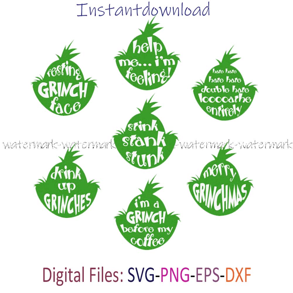 Grinch Head Svg | Inspire Uplift