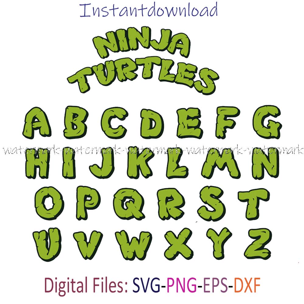Ninja Turtles Font SVG, Ninja Turtles png, cricut, instantdo | Inspire ...