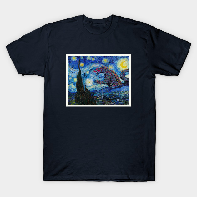 Godzilla in a Starry Night Van Gogh Masterpiece Unisex Tee, - Inspire ...