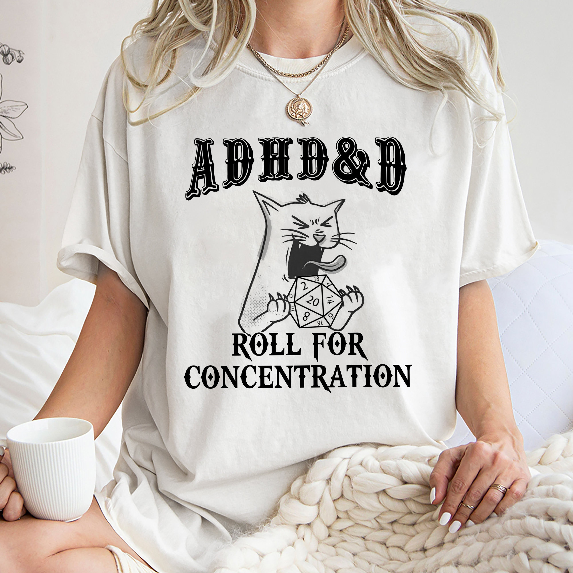ADHD DnD Cat Shirt,Cat DnD Shirt, Mental Health DM Gift,TTRP - Inspire ...