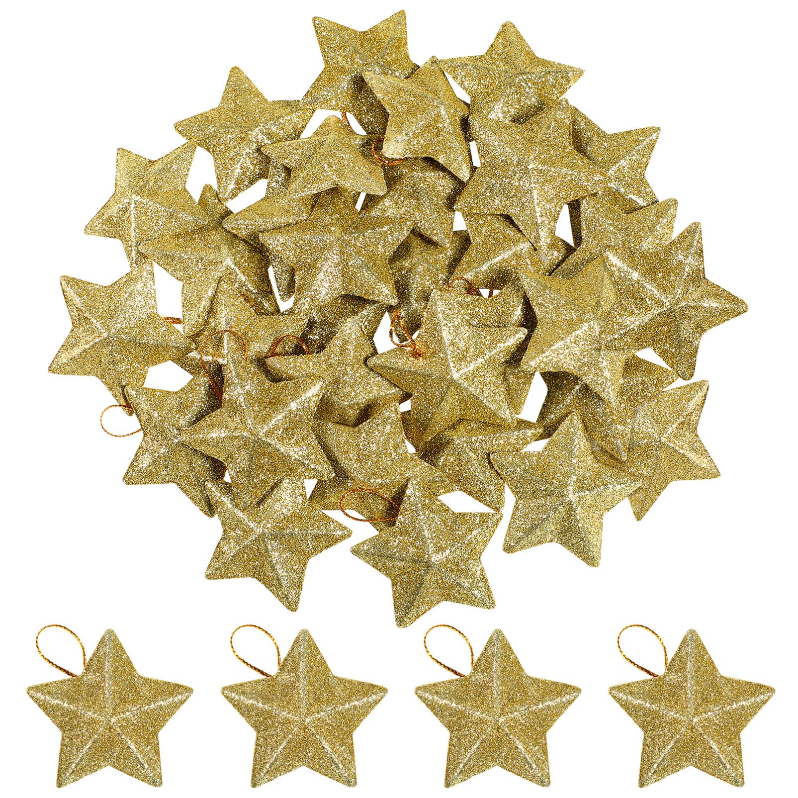 Mini Gold Glitter Star Christmas Tree Pendant Decorations | Inspire Uplift