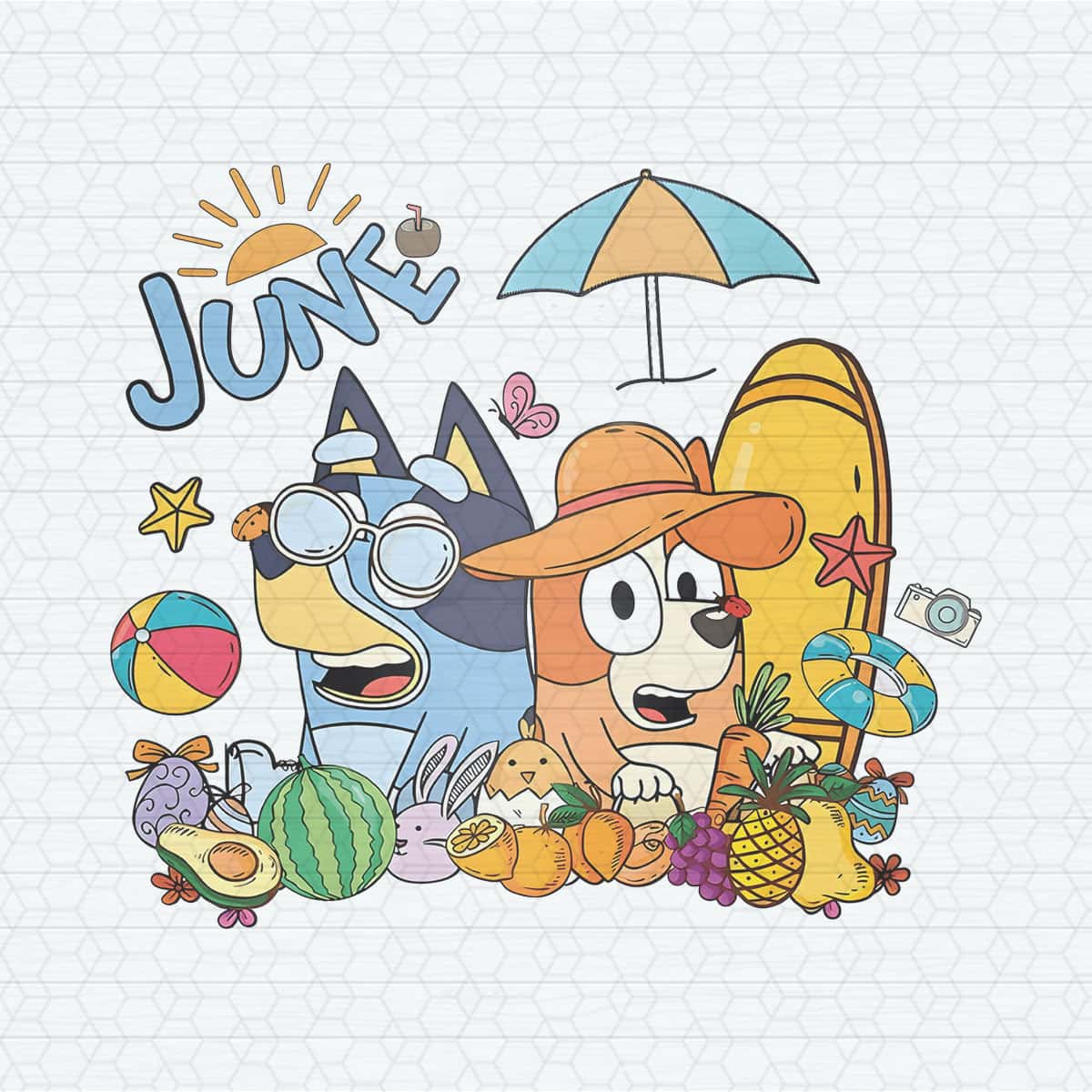 June Bluey Bingo Summer Vacay PNG | Inspire Uplift