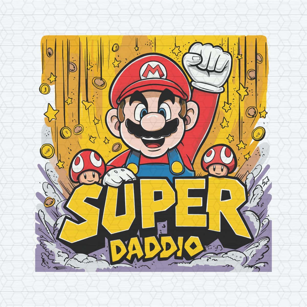 Super Daddio Funny Dad Mario SVG | Inspire Uplift