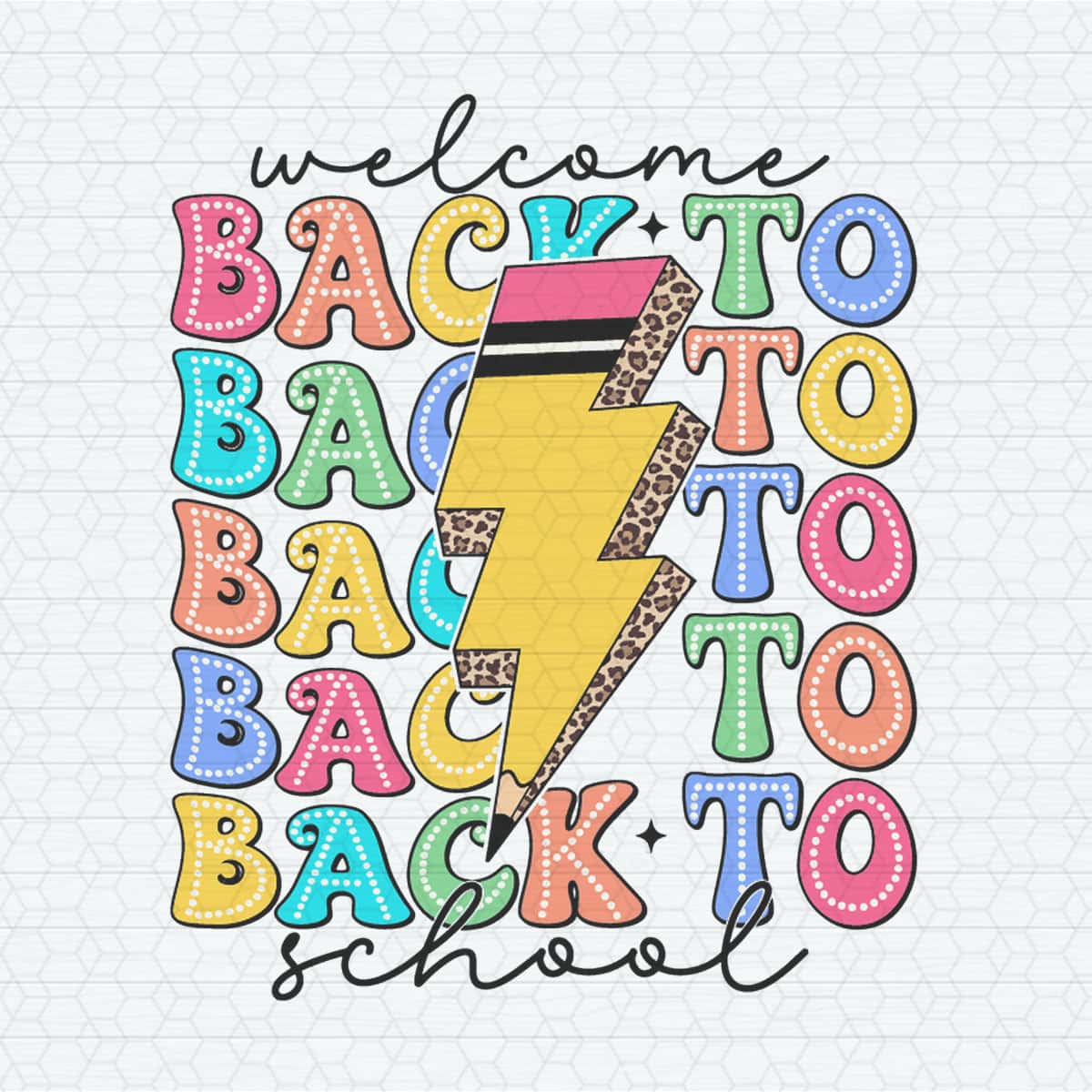 Welcome Back To School Pencil Lightning SVG | Inspire Uplift