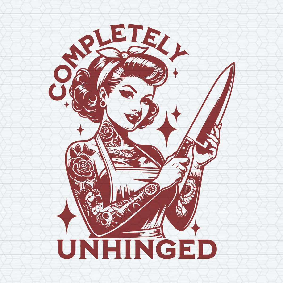 Completely Unhinged Tattoo Girl SVG | Inspire Uplift