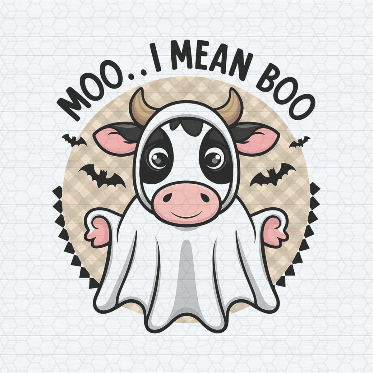 Moo I Mean Boo Boo Spooky Cow Halloween Funny Halloween PNG | Inspire ...