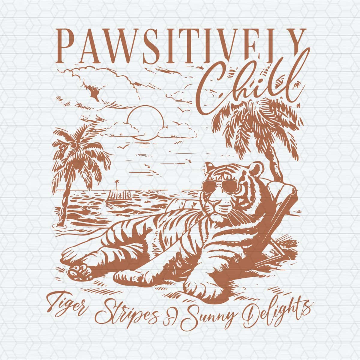 Pawsitively Chill Tiger Stripes And Sunny Delights SVG | Inspire Uplift