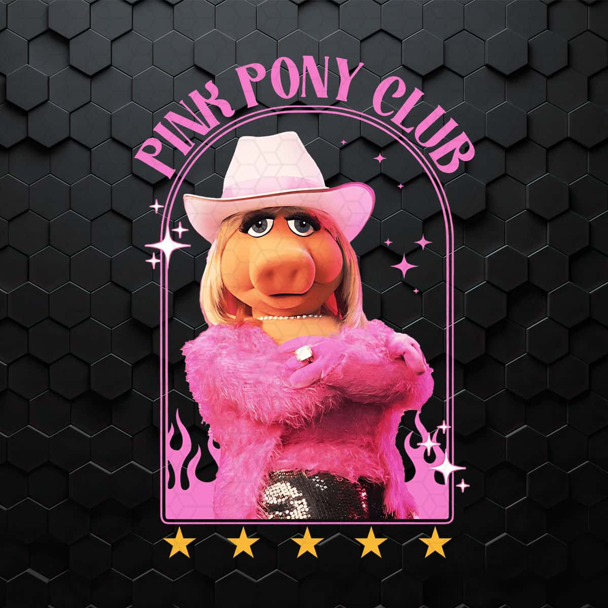 Funny Pink Pony Club Miss Piggy Muppets PNG | Inspire Uplift