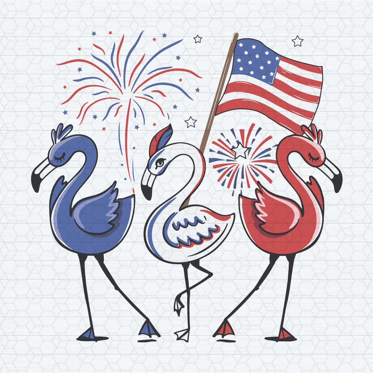Patriotic Flamingo American Flag 4th Of July SVG | Inspire Uplift