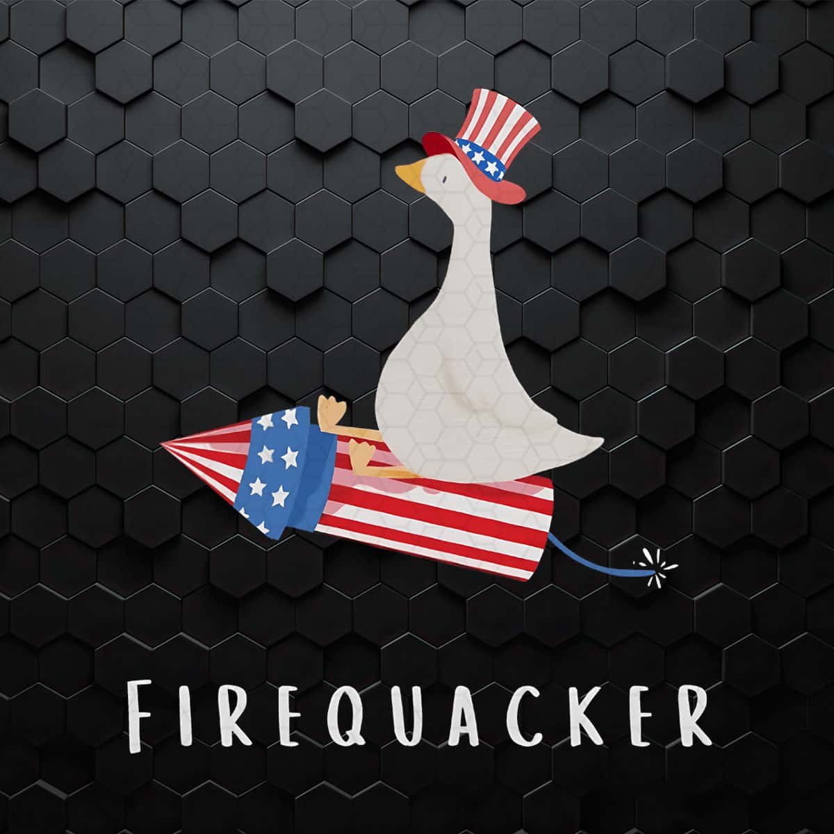 Funny Goose Firequacker 4th Of July PNG | Inspire Uplift