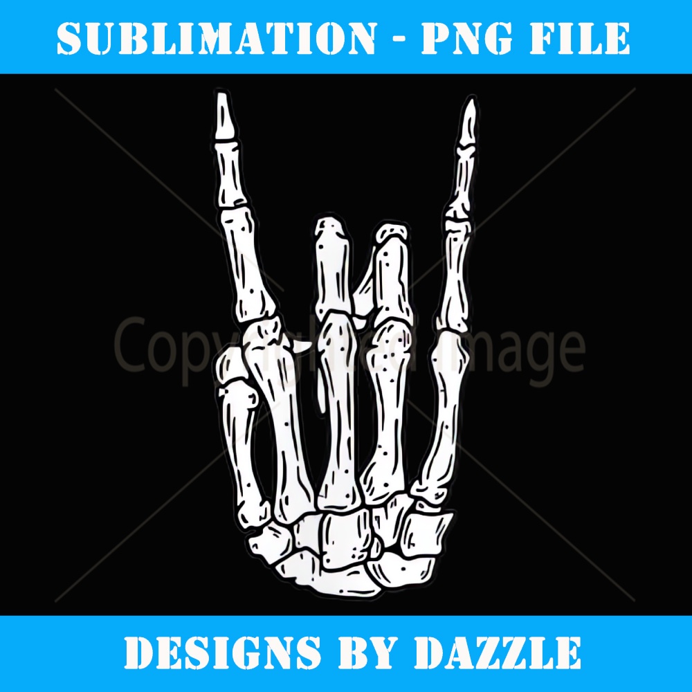 Skeleton Hand rocking Heavy Metal Horns Rocker - Special Edi | Inspire ...