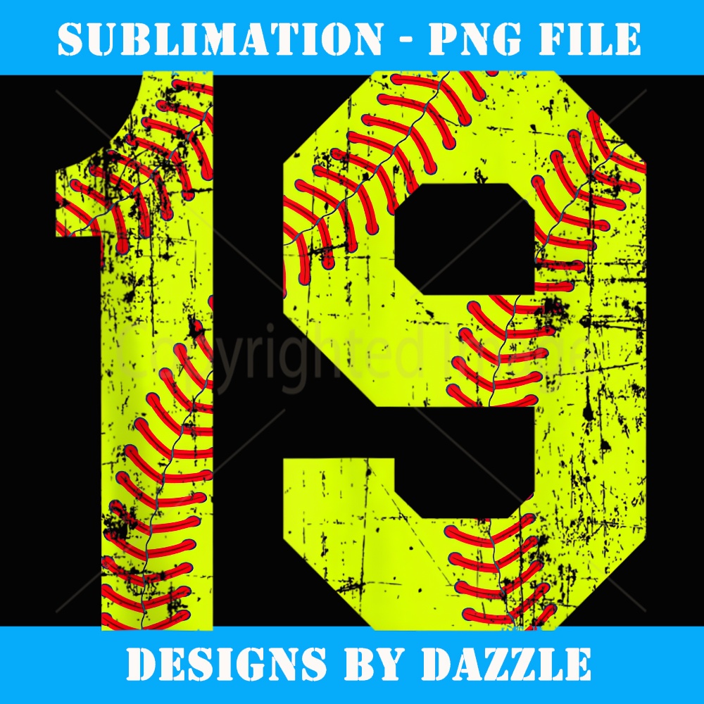 Vintage Softball 19 Jersey Number - PNG Transparent Sublimat | Inspire ...
