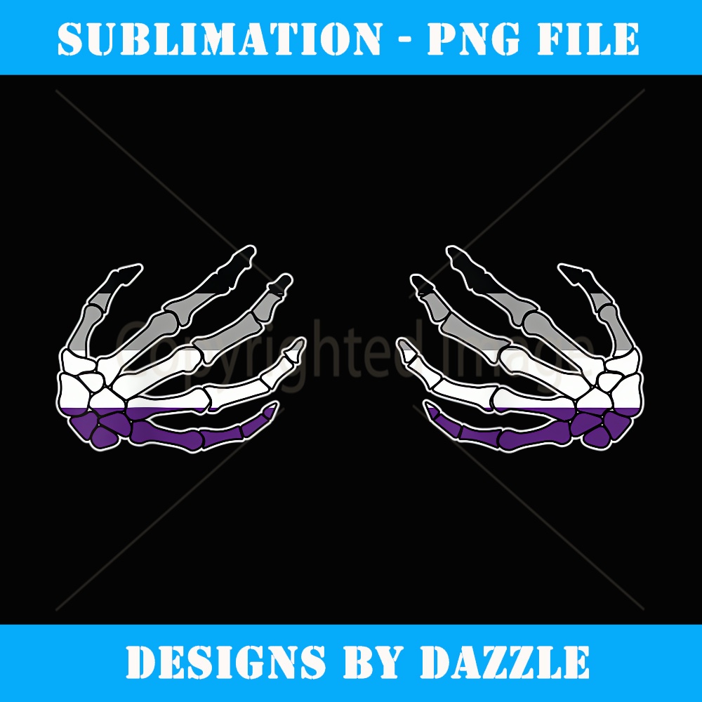 Skeleton Hands Bisexual Pride Funny Bones Skull LGBTQ Ally - | Inspire Uplift