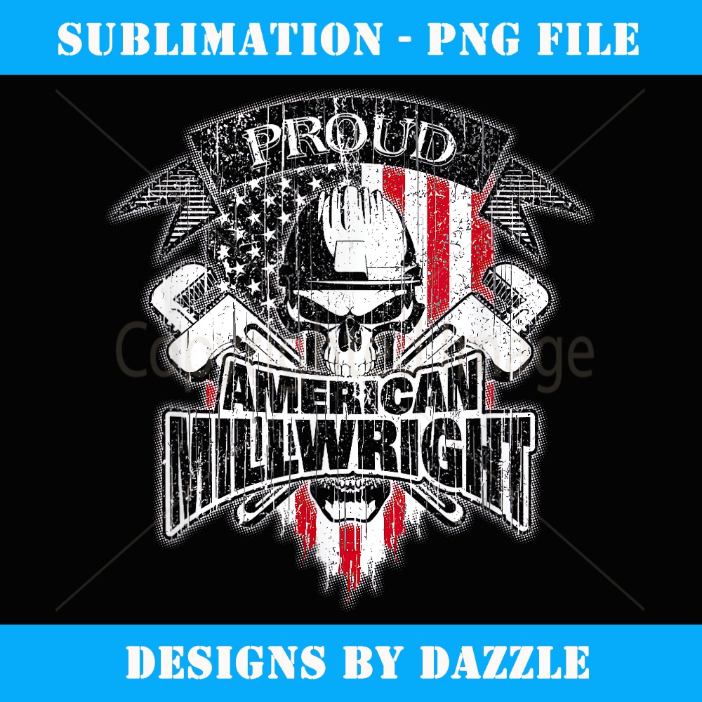 Millwright T American Flag Skull and Wrenches - Decorative S | Inspire ...