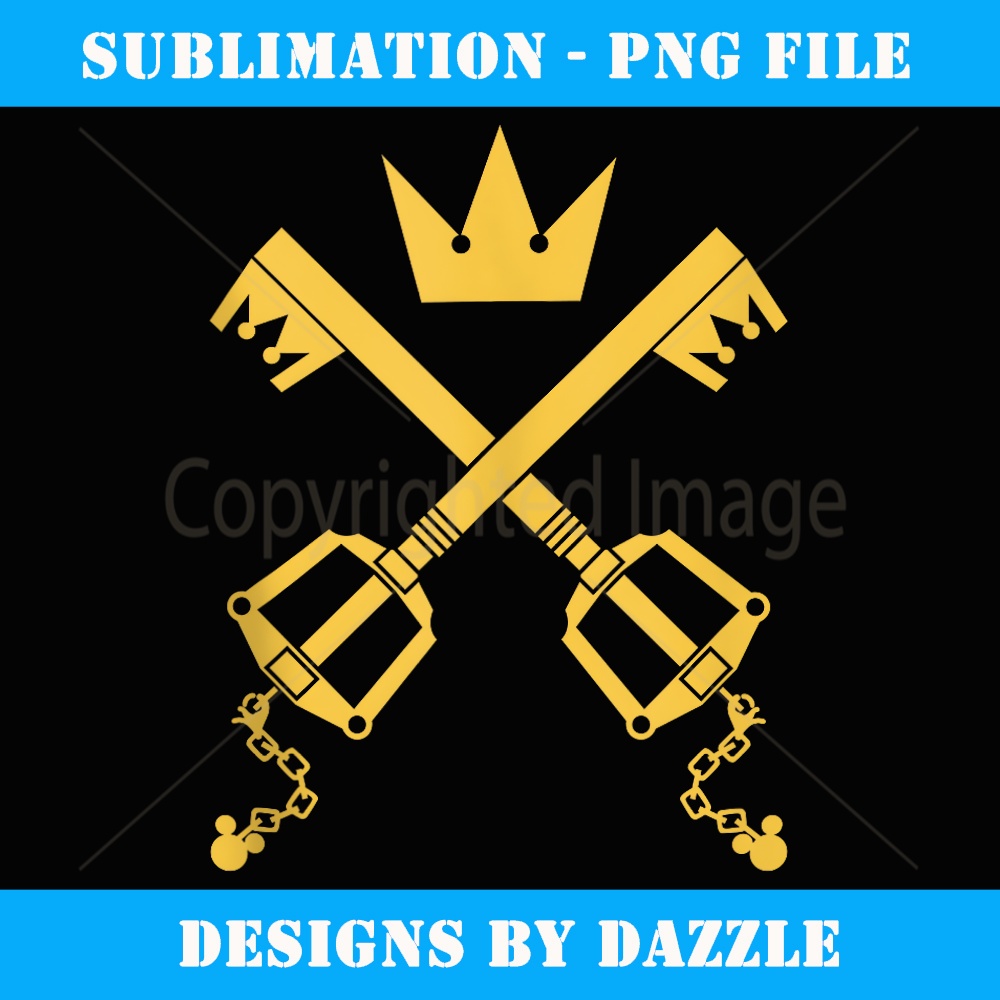 Disney Kingdom Hearts Crowned Crossed Keyblades Chest Logo - | Inspire ...