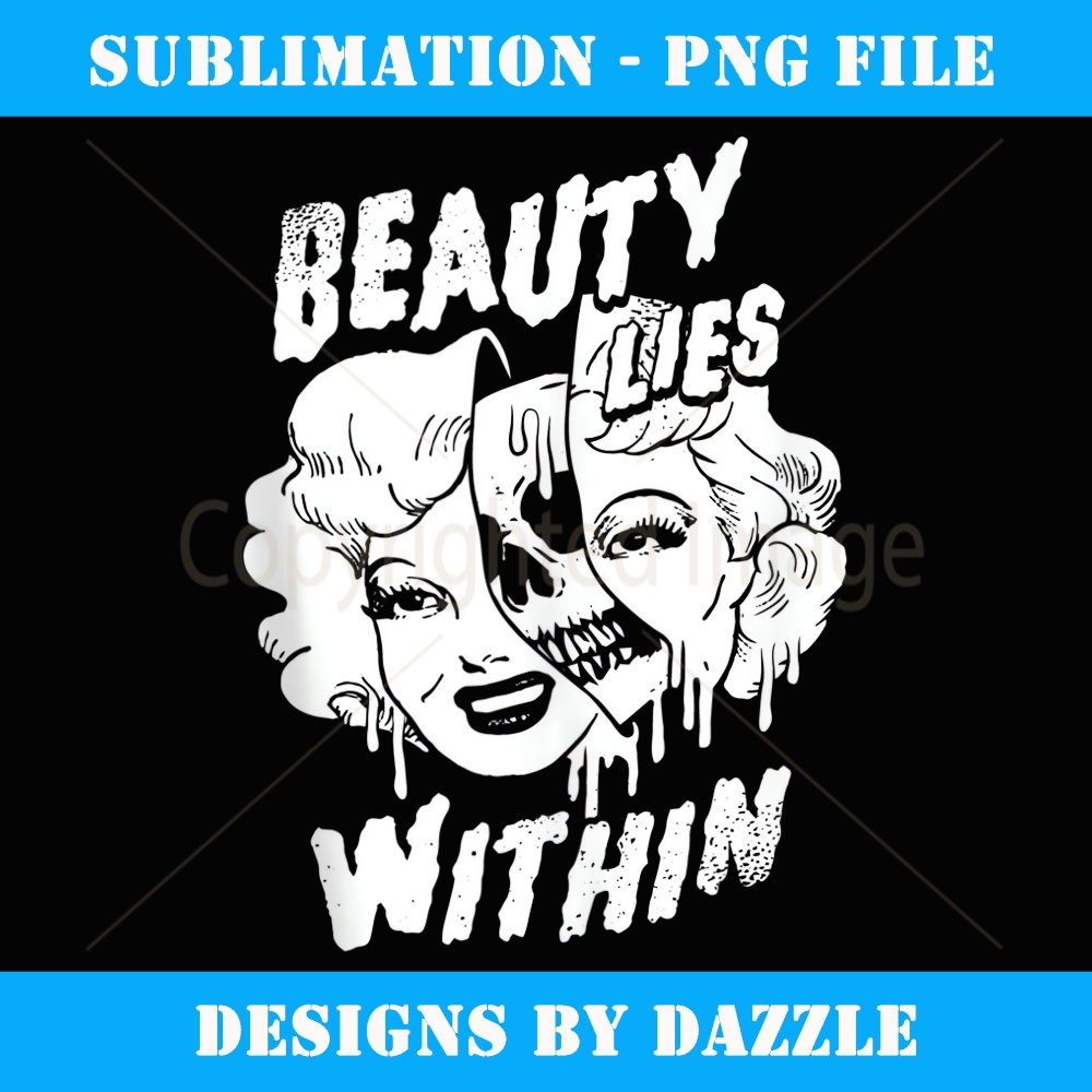 Beauty Lies Within Glamour Makeup with Dripping Skull Inside | Inspire Uplift