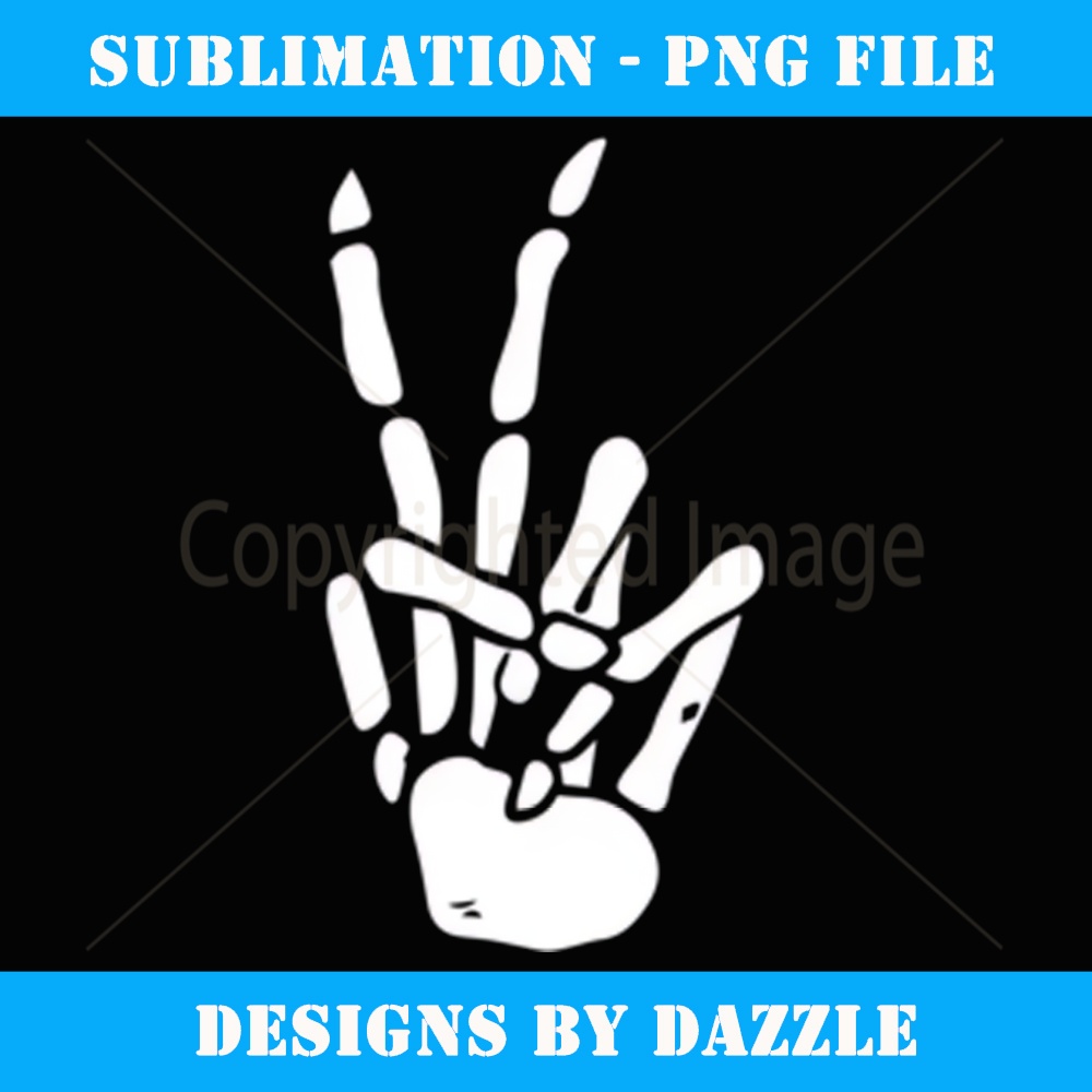 Skeleton Hand Peace Sign Bone - High-Resolution PNG Sublimat | Inspire ...