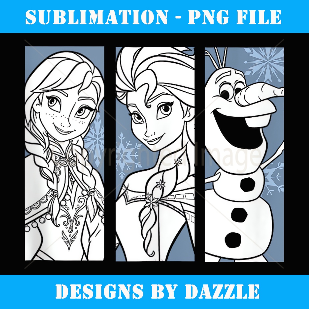 Disney Frozen Elsa Anna Olaf Character Panels - PNG Transpar | Inspire ...