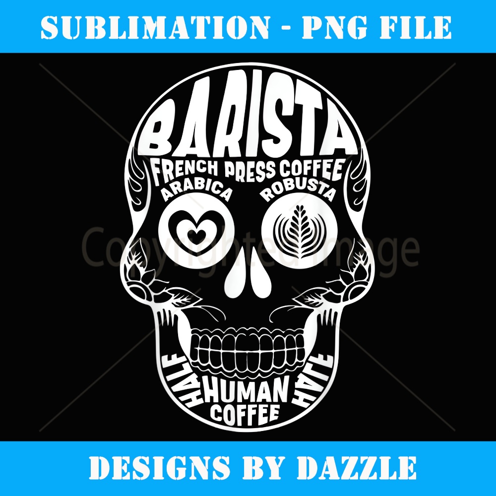 Barista Coffee Latte Art Skull Half Human half Coffee - Deco | Inspire ...