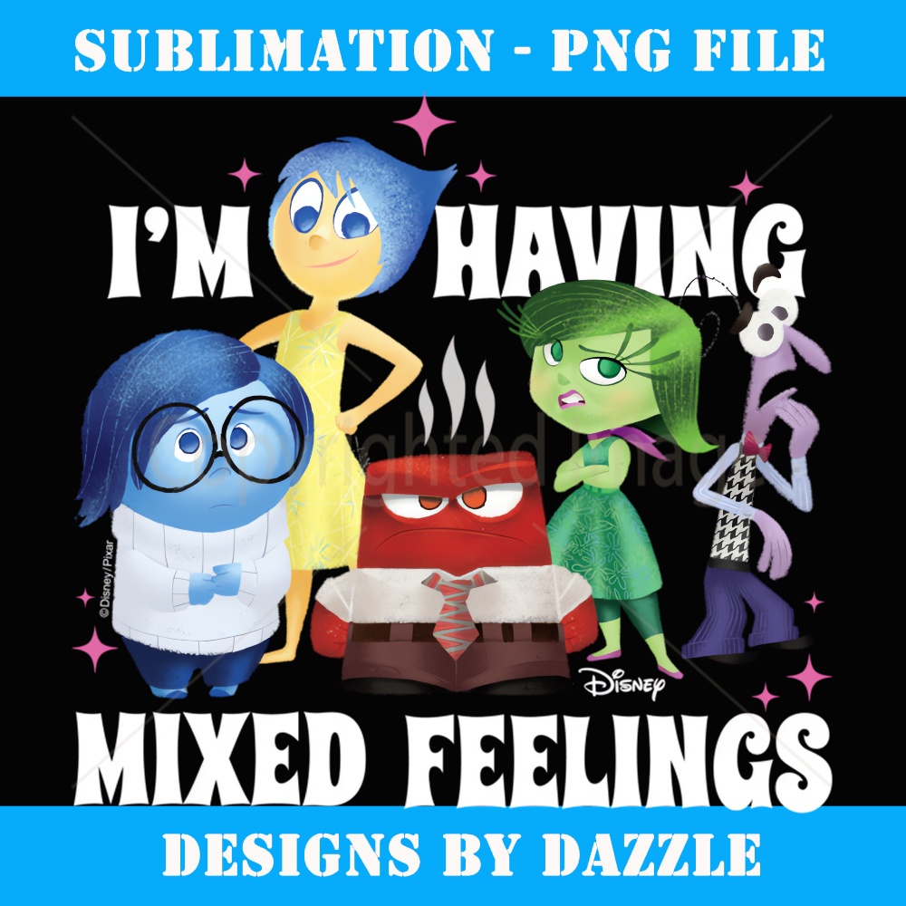 Inside Out Joy Sadness Disgust Anger Fear Mixed Feelings - A | Inspire ...