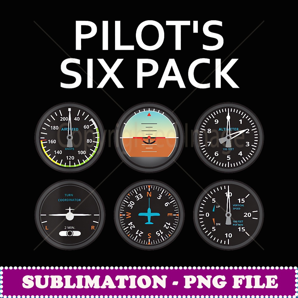 Pilot's Six Pack Funny Aviation T - Signature Sublimation PN | Inspire ...