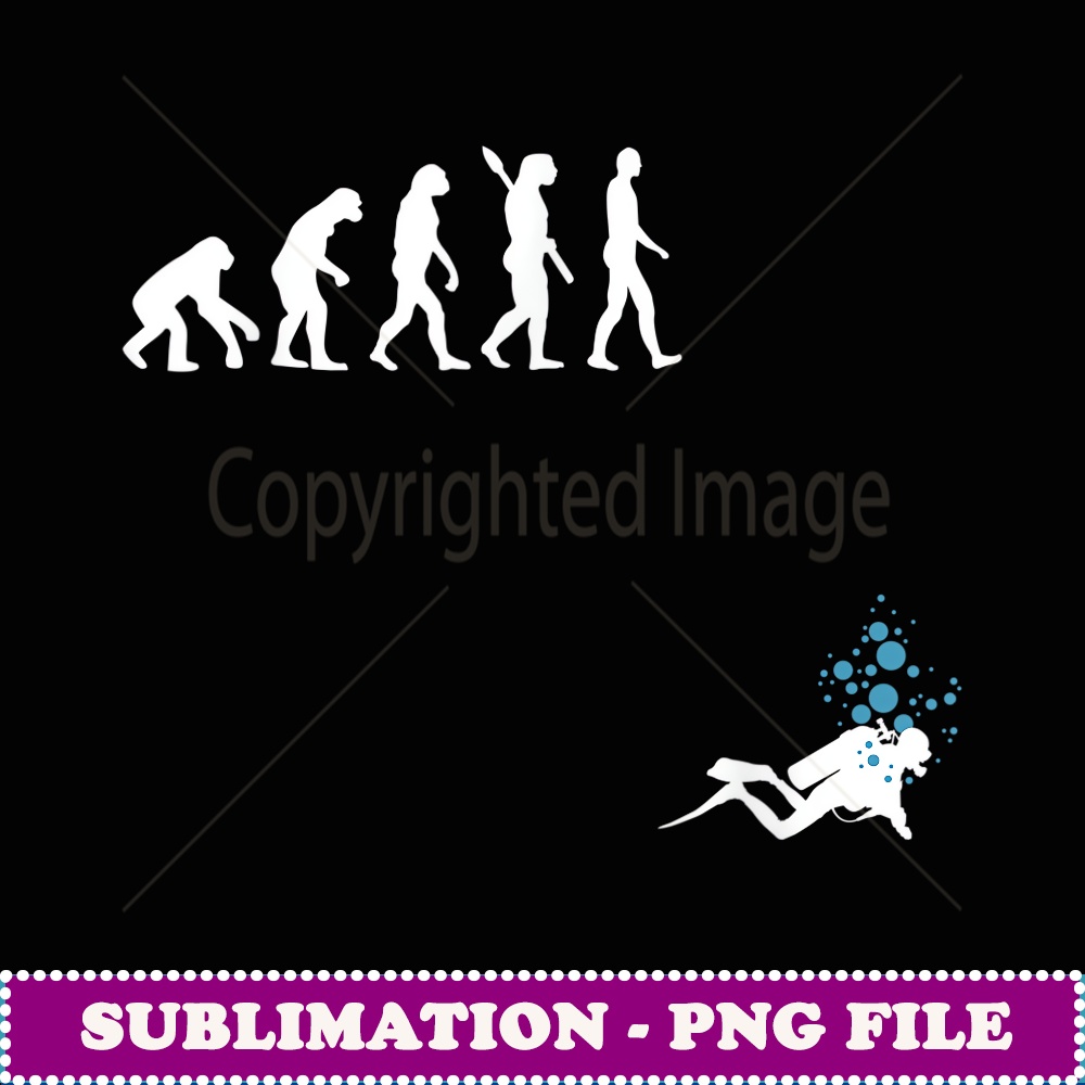 Evolution of Man Funny Scuba Diving - PNG Transparent Sublim | Inspire ...