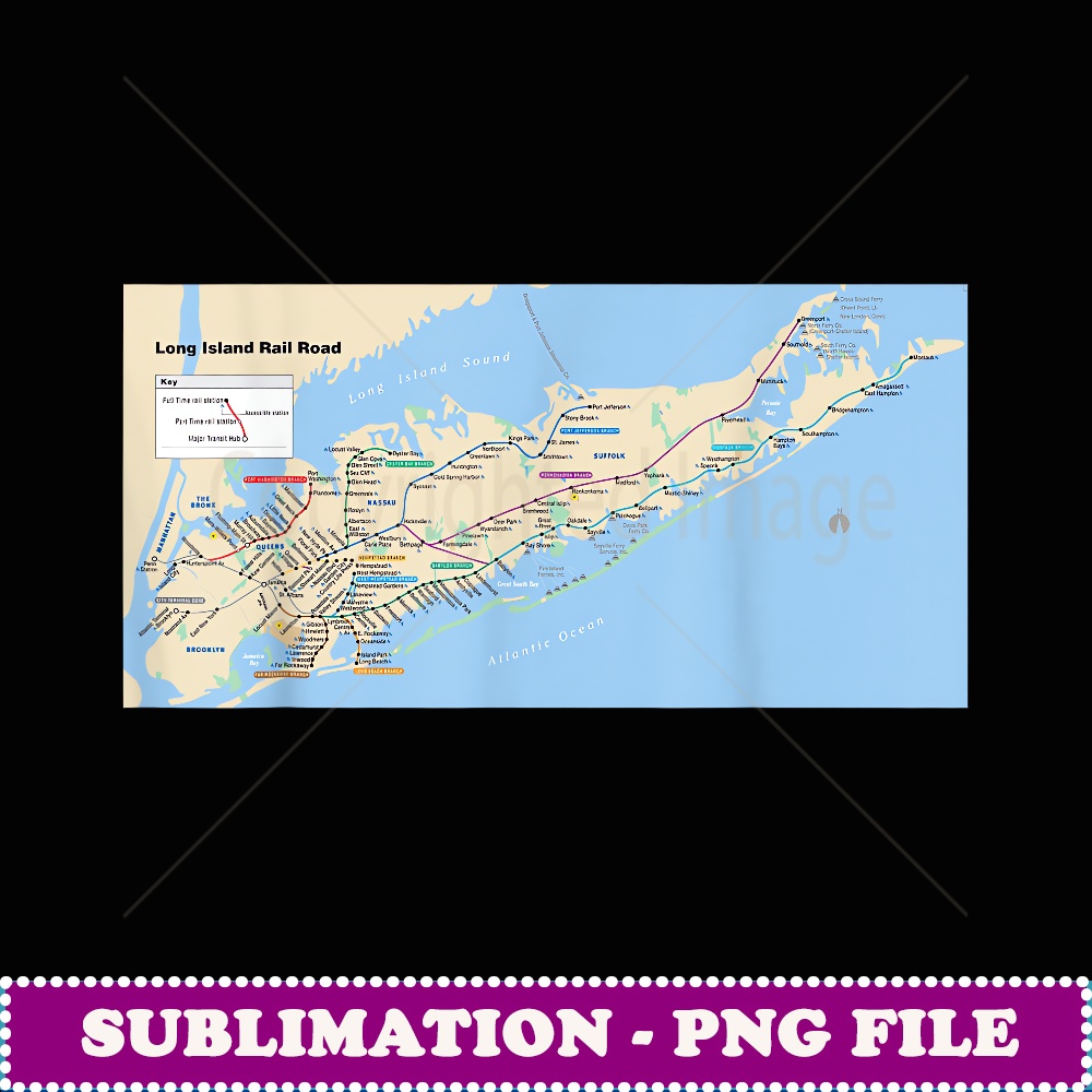 Long Island Rail Road Map NYC USA - PNG Transparent Sublimat | Inspire ...