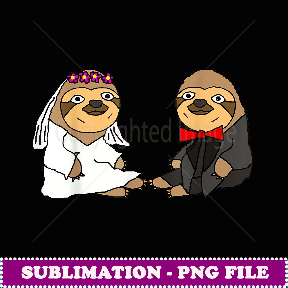 Smiletodaytees Funny Sloth Bride and Groom Wedding - High-Re | Inspire ...