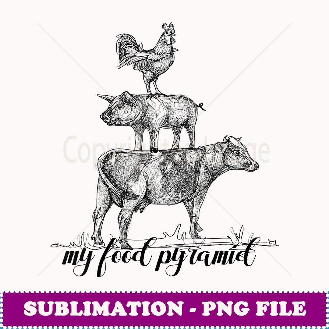 My Food Pyramid Funny Carnivore Cow Pig Chicken - Premium PN | Inspire ...
