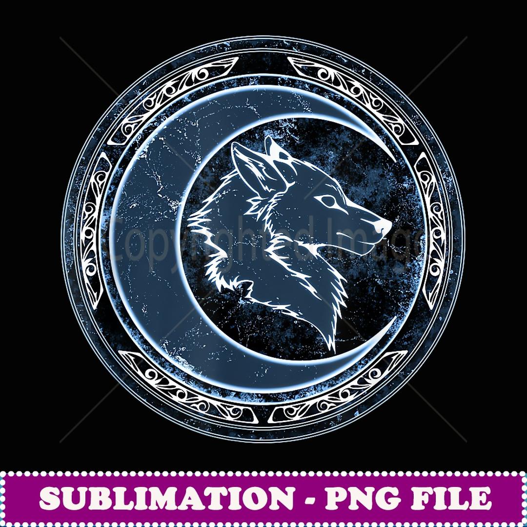 Celtic Wolf and Moon - PNG Sublimation Digital Download | Inspire Uplift