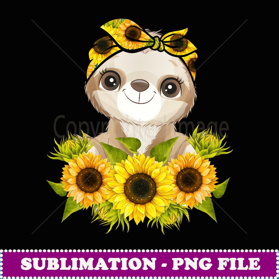 Sunflower Sloth Garden Mother Gardening - Aesthetic Sublimat | Inspire ...