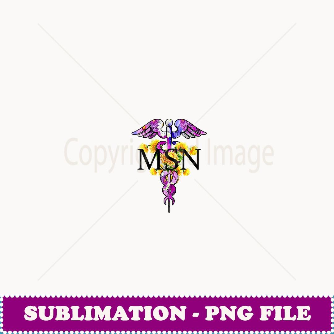 Womens MSN Masters of Science in Nursing Caduceus With Flowe | Inspire ...