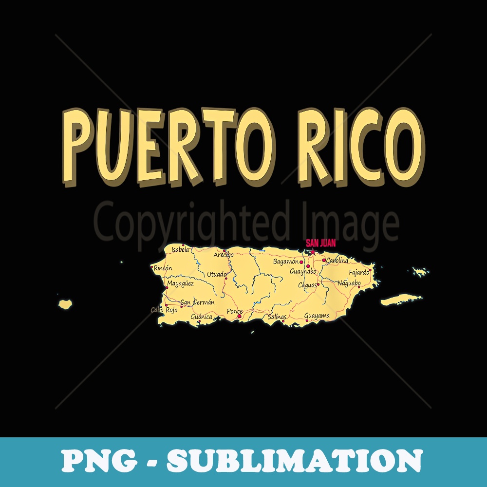 Puerto Rico Map with major cities, main roads, rivers, lakes | Inspire ...