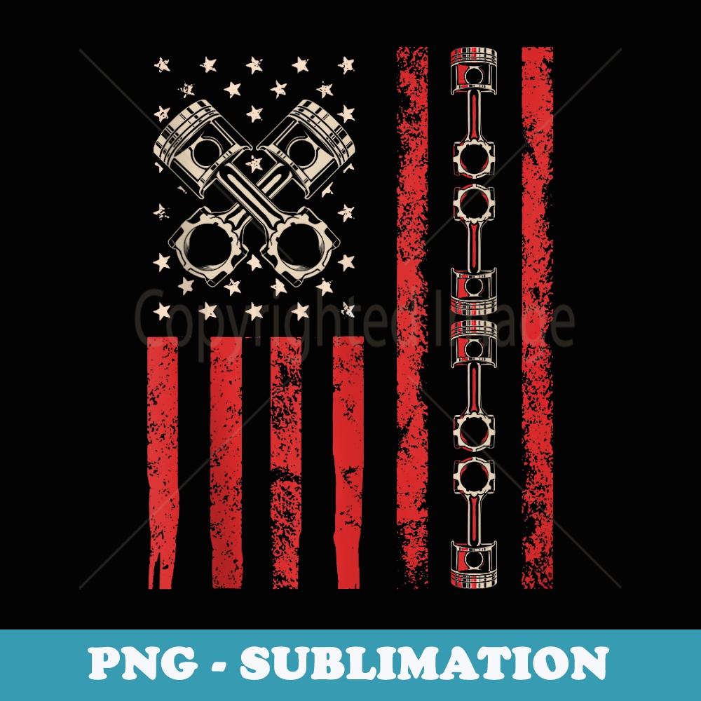 American Flag Piston Muscle Car for Patriotic Mechanics - Ex | Inspire ...