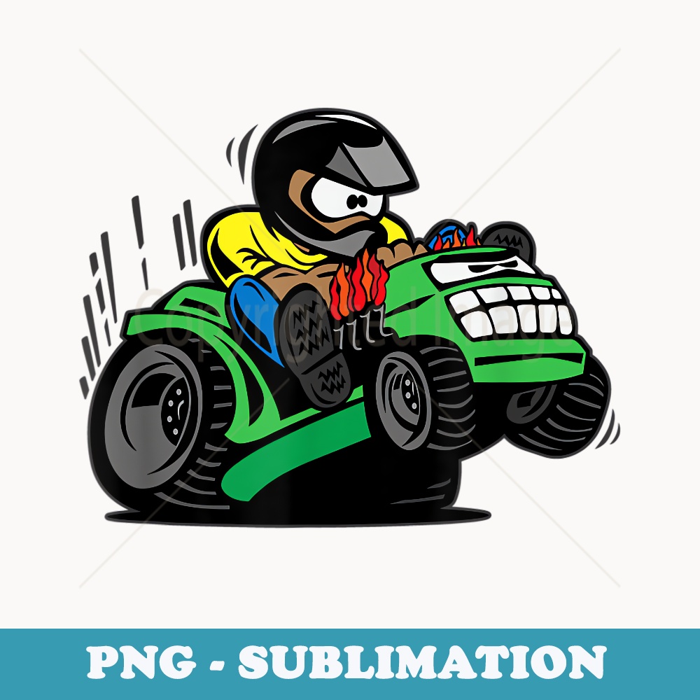 Funny Cartoon Riding Lawn Mower Racing Lawn Tractor - Premiu - Inspire ...