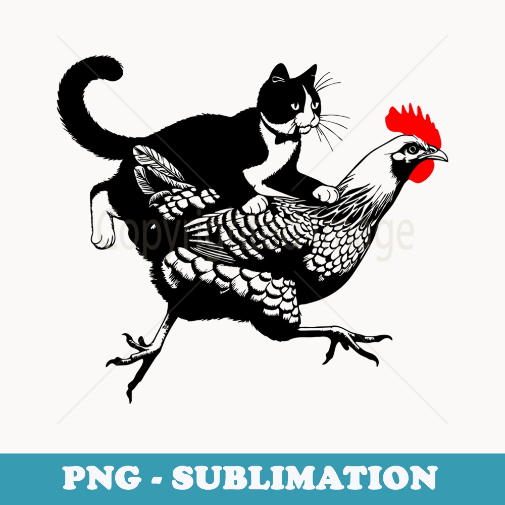 Tuxedo Cat on a Chicken Funny tuxedo cat riding a chicken - | Inspire ...