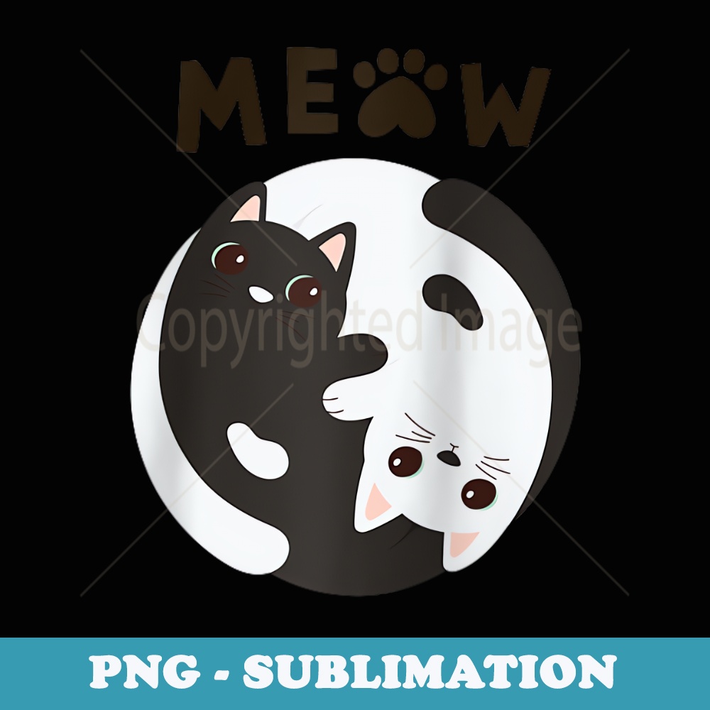 Funny cats - Meow - Yin and Yang cat - Cat lovers Raglan Bas | Inspire ...