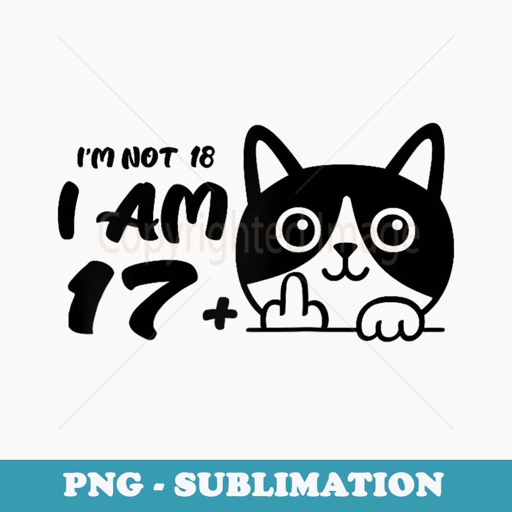 Im Not 18, I Am 17 Plus 1 Middle Finger Cat Flip Off Cat Rag | Inspire ...