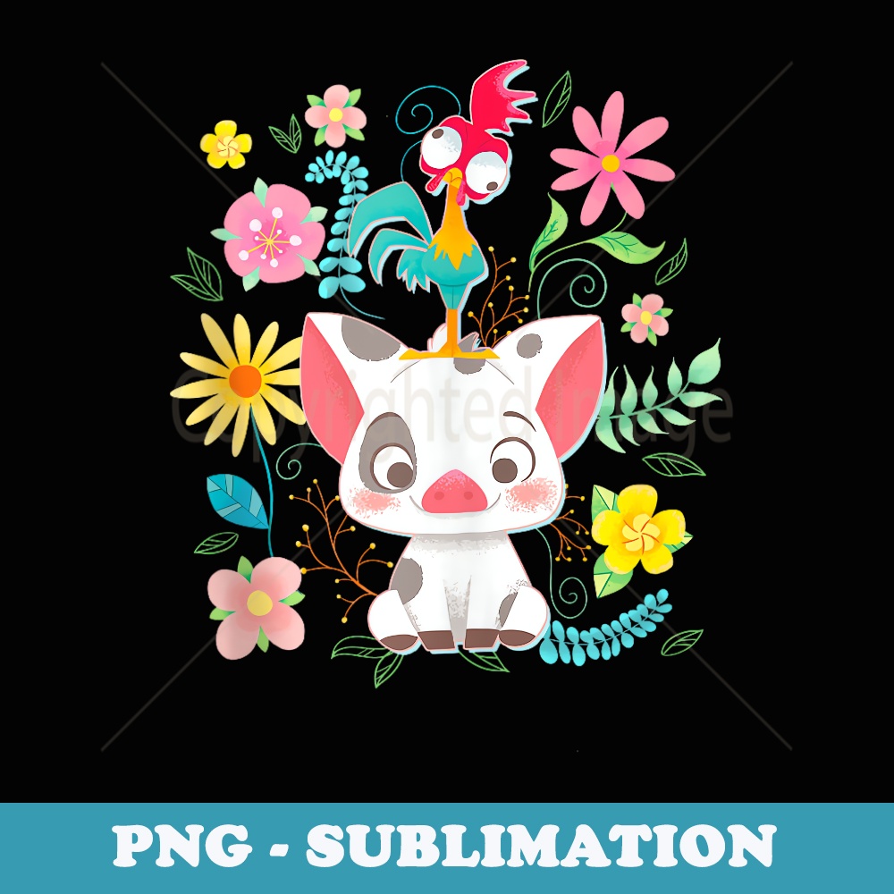 Disney Moana Pua Hei Hei Cute Pose Floral Big Chest - Modern | Inspire ...