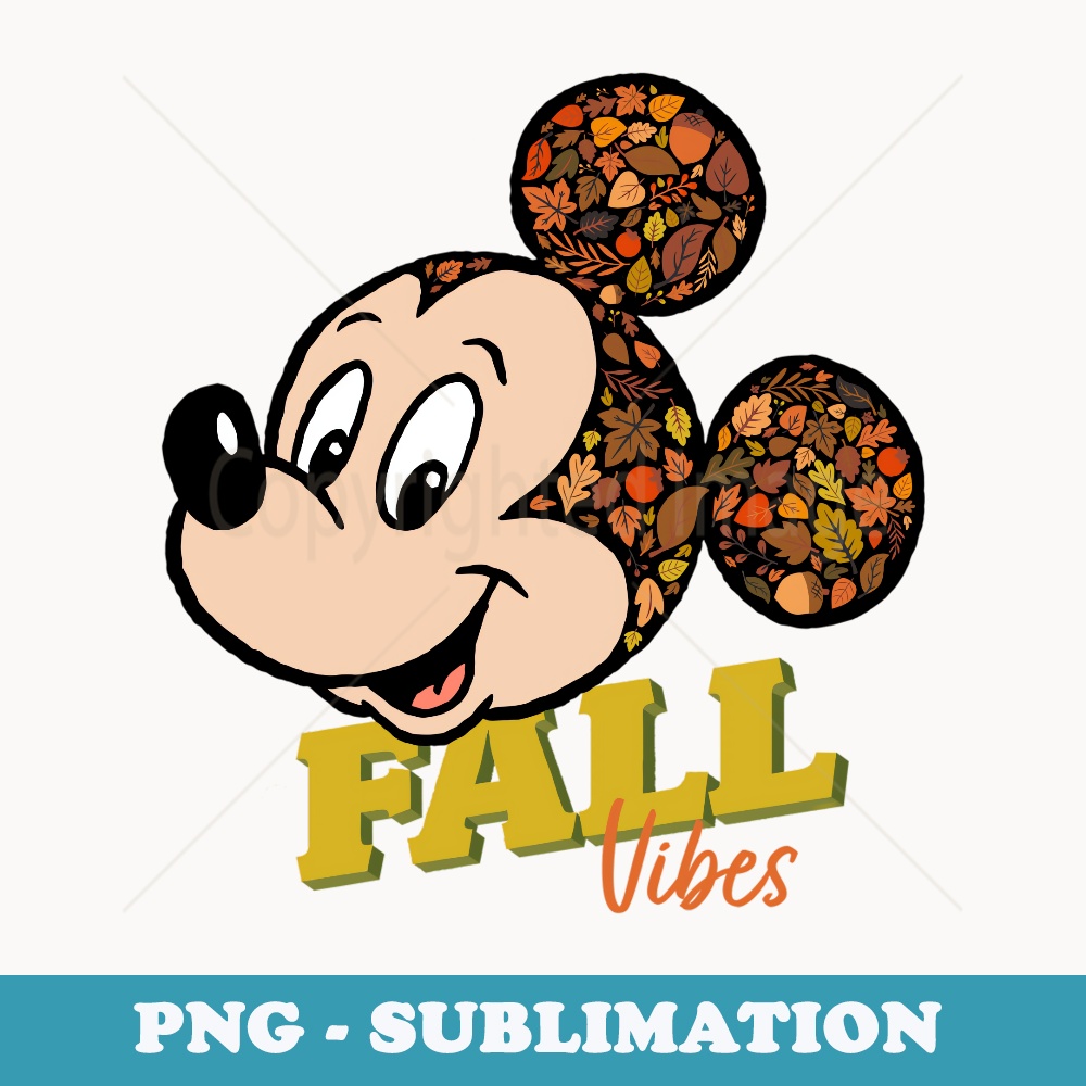 Disney Mickey Mouse Fall Vibes Autumn Leaves - Vintage Subli | Inspire ...