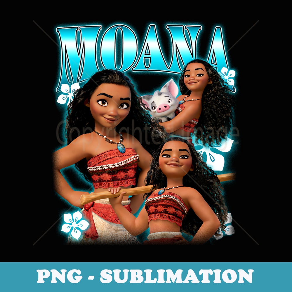 Disney Moana Cute Pua And Moana Brave Pose Collage - Vintage | Inspire ...