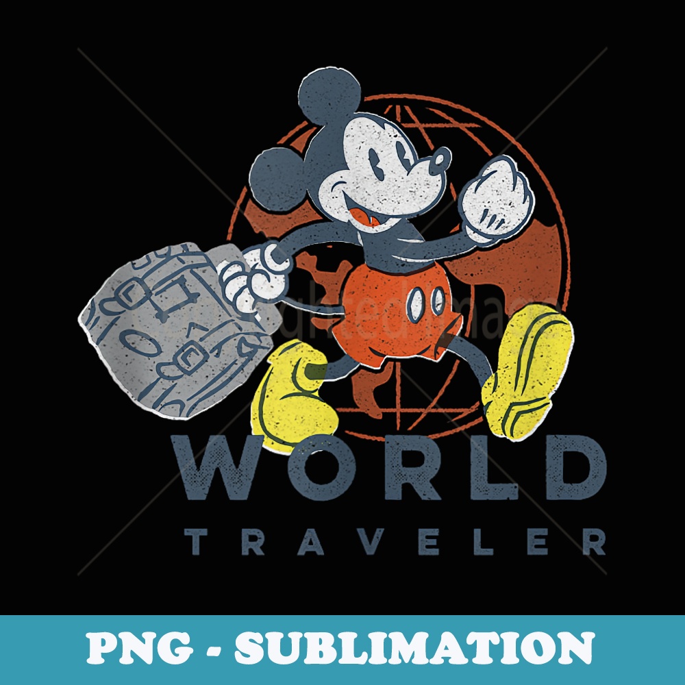 Disney Mickey And Friends World Traveler Retro Mickey Logo - | Inspire ...