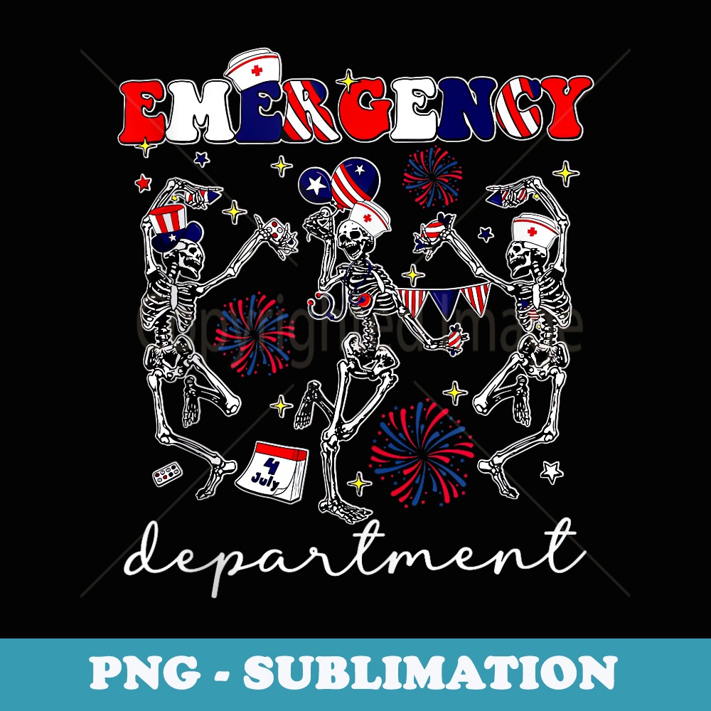 Emergency Department Skeleton Dancing ER Nurse 4th Of July - | Inspire ...