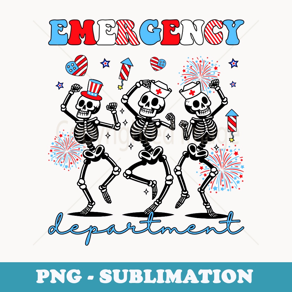Emergency Department Skeleton Dancing ER Nurse 4th Of July - | Inspire ...